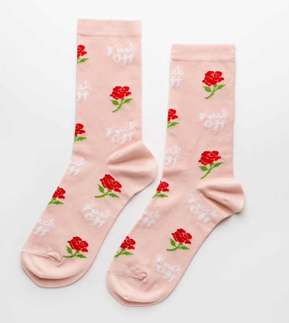 F*ck Off Rose Socks | Drift Mercantile Co.