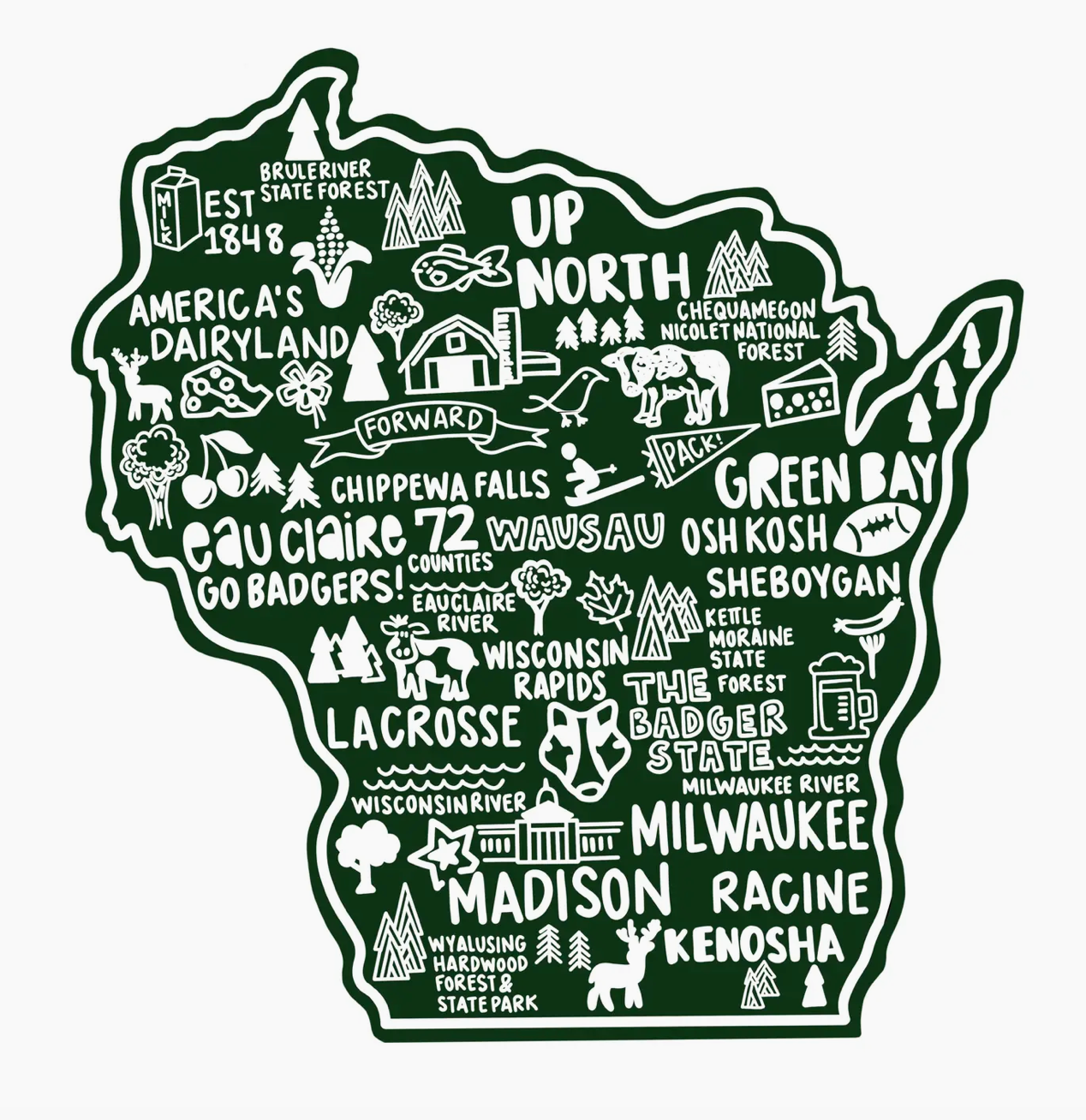 Wisconsin Map Sticker | Drift Mercantile Co.